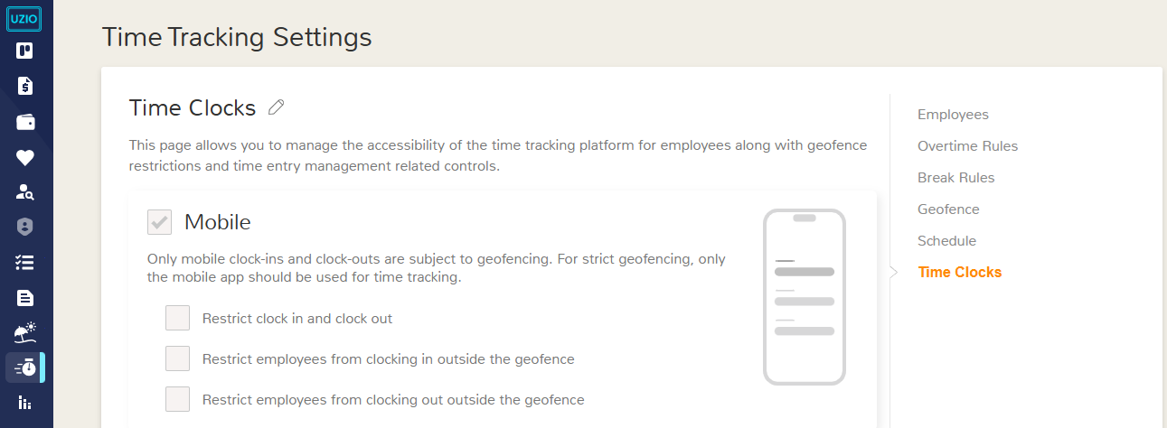Time Clocks and General Settings