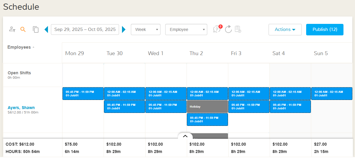 Scheduling Grid Features: Views, Filters, Search, Budgets and Hours